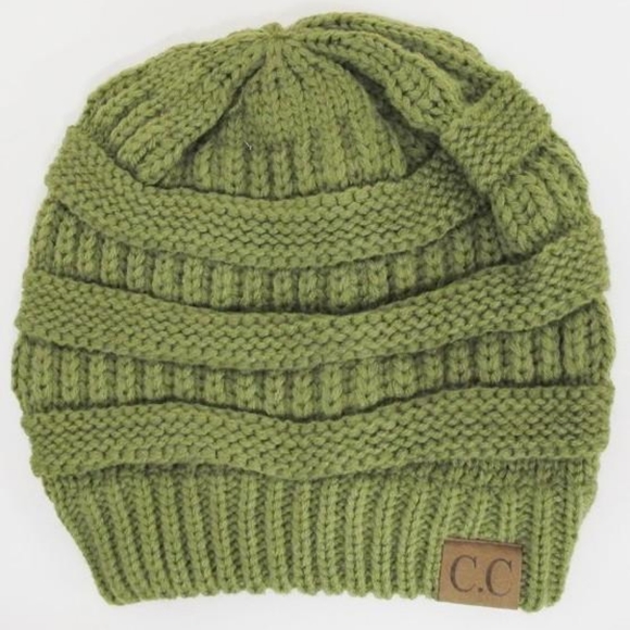 C.C | Accessories | Cc Knit Beanie Os Sage Green | Poshmark